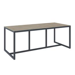 Ambia Garden Gartentisch Eiche-Optik, Anthrazit, Eiche, Metall, Glas, rechteckig, eckig, 90x76x200 cm, rostfrei, wetterbest&auml;ndig, Gartenm&ouml;bel, Gartentische, Gartentische