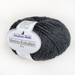 Merino-Extrafein von Junghans-Wolle, Anthrazit, aus Schurwolle