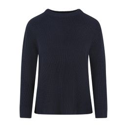 Rundhalspullover Urban Classics "Urban Classics Damen Ladies Rib Knit Sweater", Damen, Gr. XS, navy, 50% Polyacryl, 50% Baumwolle, unifarben, loose fit, Rundhals, Pullover Rundhalspullover