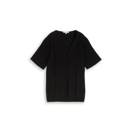 Tom Tailor Damen Bluse aus Viskose, schwarz, Uni, Gr. 36