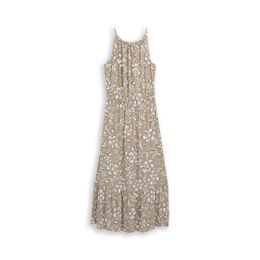 Tom Tailor Damen Maxi-Kleid aus Viskose, rosa, Uni, Gr. 34