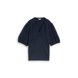 Tom Tailor Damen Blusenshirt mit Spitzendetails, blau, Uni, Gr. XXL