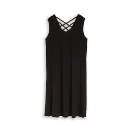 Tom Tailor Damen Jerseykleid mit Cut-Out-Detail, schwarz, Uni, Gr. 36