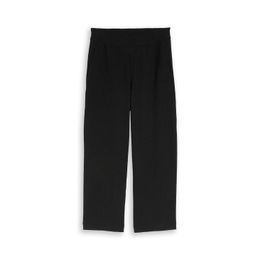 Tom Tailor Denim Damen Crinkle Culotte Hose, schwarz, Uni, Gr. XL