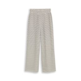 Tom Tailor Denim Damen Wide Leg Strickhose, wei&szlig;, Gestreift, Gr. XL
