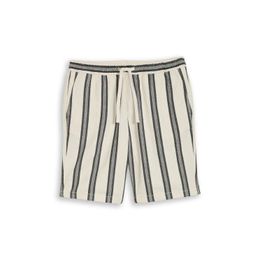 Tom Tailor Denim Herren Relaxed Fit Shorts mit Streifenmuster, wei&szlig;, Gestreift, Gr. XXL