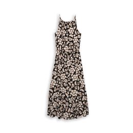 Tom Tailor Damen Maxi-Kleid aus Viskose, schwarz, Uni, Gr. 46