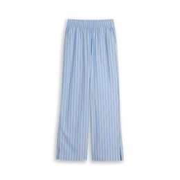 Tom Tailor Denim Damen Wide Leg Hose mit Streifenmuster, blau, Gestreift, Gr. M