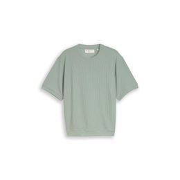 Tom Tailor Denim Herren Relaxed Fit T-Shirt im Sweatshirt-Style, gr&uuml;n, Uni, Gr. XL