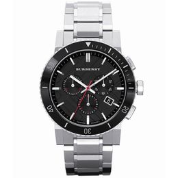 Burberry BU9380 Herrenuhr 42mm Silber Chronograph