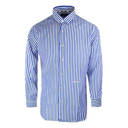 Blaues Langarmhemd mit Streifenmuster von Aquascutum