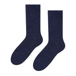 Herren Alpaka Wolle Socken f&uuml;r Winter | Steven | Gestrickte Crew Boot Socken - Navy