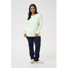 Kaffe Langarm-Shirt Loose fit white green