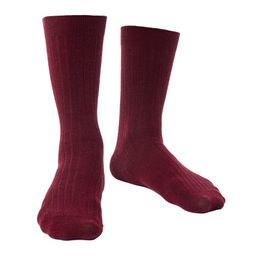 Steven - Socken aus Merinowolle f&uuml;r Herren mit lockerem, weichem Oberteil f&uuml;r geschwollene F&uuml;&szlig;e - Burgunderrot