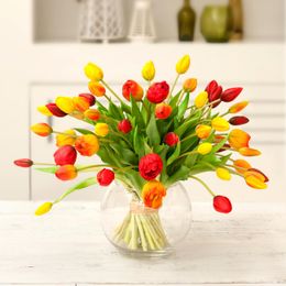 Tulpenstrauss XXL Handgebunden, Gelb, Orange, Rot