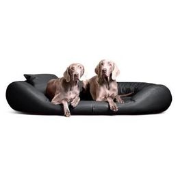 tierlando &reg; Orthop&auml;disches Hundebett SAMMY | Pflegeleichtes Kunstleder | L-XXXXL schwarz/ graphit 1,7 m, 35 cm, 1,1 m