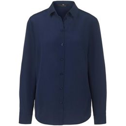 Peter Hahn - Bluse aus 100% Seide, blau, Gr. 46 / L - Seide