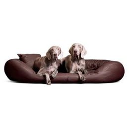 tierlando &reg; Orthop&auml;disches Hundebett SAMMY | Pflegeleichtes Kunstleder | L-XXXXL braun 1,4 m, 30 cm, 1,05 m