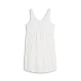 Tom Tailor M&auml;dchen Mini-Kleid mit Stickerei, wei&szlig;, Uni, Gr. 152