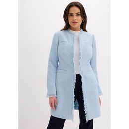 bonprix Boucl&eacute; Longblazer, blau, Gr.44, Charismatischer Boucl&eacute;- Longblazer