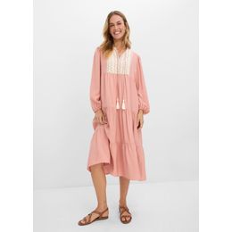 bonprix Midikleid aus softem Viskose-Mix, rosa, Gr.48, Mit tollen Details