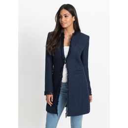 bonprix Boucl&eacute; Longblazer, blau, Gr.46, Charismatischer Boucl&eacute;- Longblazer