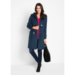 bonprix Dufflecoat in Wolloptik, blau, Gr.54, Sch&ouml;ner Dufflecoat mit auffallenden Knebelkn&ouml;pfen umspielt die Figur