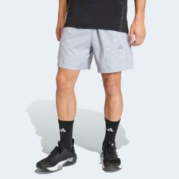 Shorts adidas Performance "WORKOUT ESSENTIALS BRANDLOVE WOVEN", Herren, Gr. M, L-Gr, halo silber, innenbeinl&auml;nge ca. 23 cm, Obermaterial: 100% Polyester, Hosen Shorts