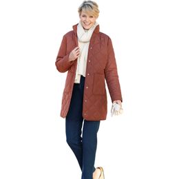 Damen Longjacke mit quadratischem Steppmuster rotbraun, Gr&ouml;&szlig;e 52