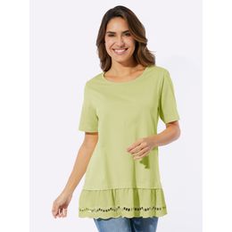 Longshirt Classic Basics "Longshirt", Damen, Gr. 38, gr&uuml;n (pistazie), 100% Baumwolle, unifarben, Rundhals, Shirts Longshirt
