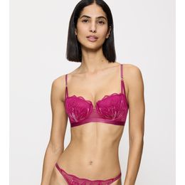 Halbschalen-BH Triumph "Crazy Stupid Love", Damen, Gr. 80, Cup A, pink (passion fruit), Mesh, Spitze, Obermaterial: 49% Polyester, 39% Polyamid, 9% Elasthan, 3% Viskose, BHs, Komfort-B&uuml;gel, italienische Spitze, Wow-Effekt