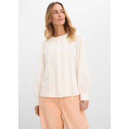 bonprix Bluse aus griffigem Popeline, wei&szlig;, Gr.46, schicke Bluse- ein must have!, 100% Baumwolle