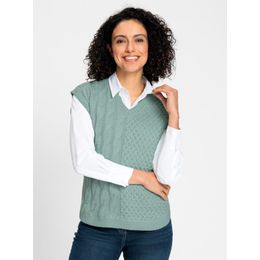 Pullunder Inspirationen "Pullunder", Damen, Gr. 36, gr&uuml;n (kalkmint), 60% Baumwolle, 40% Polyacryl, unifarben, Pullover Pullunder
