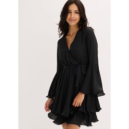 bonprix Tunika-Kleid mit V-Ausschnitt, schwarz, Gr.42, Stylisches Kleid mit toller Passform
