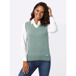 Pullunder Casual Looks "Pullunder", Damen, Gr. 40, gr&uuml;n (kalkmint), 50% Baumwolle, 50% Polyacryl, unifarben, Pullover Pullunder