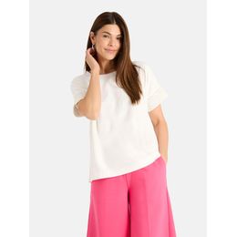 LIEBLINGSST&Uuml;CK T-Shirt LIEBLINGSST&Uuml;CK "CarinaL", Damen, Gr. L, 100, wei&szlig;, 95% Baumwolle, 5% Elasthan, loose fit, Rundhals, Shirts T-Shirt, mit Baumwoll-Anteil