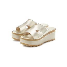 Lascana Pantolette 'Sandale, Sommerschuh, Mule, offener Schuh,' goldfarben Gr. 41 f&uuml;r Damen