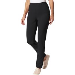 Damen Schlupfhose in schmaler Schnittf&uuml;hrung schwarz, Gr&ouml;&szlig;e 46