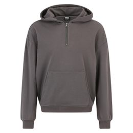 Kapuzenpullover Urban Classics "Urban Classics Herren Boxy Zip Hoody", Herren, Gr. L, schwarzshadow, 65% Baumwolle, 35% Polyester, unifarben, oversize, ohne Ausschnitt, Pullover Kapuzenpullover