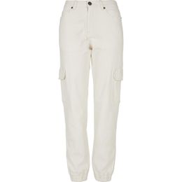 Bequeme Jeans Urban Classics "Urban Classics Damen Ladies Organic Stretch Denim Cargo Pants", Damen, Gr. 26, Normalgr&ouml;&szlig;en, sanftes wei&szlig;raw, 50% Baumwolle (Bio), 48% Baumwolle, 2% Elasthan, unifarben, Jeans