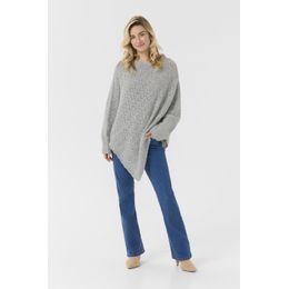 Cream Poncho Loose fit Light Grey Melange
