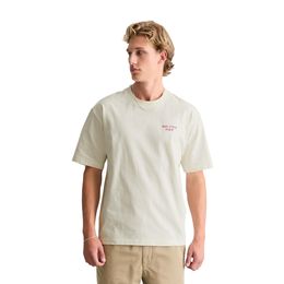Marc O'Polo T-Shirt MARC O'POLO DENIM, Damen, Gr. XXL, silky wei&szlig;, Jersey, Obermaterial: 100% Baumwolle, relaxed fit normal, Rundhals, Shirts T-Shirt, relaxed mit R&uuml;ckenprint