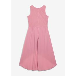 bonprix Vokuhila-Kleid, rosa, Gr.134, Elegantes, &auml;rmelloses Partykleid mit funkelnden Pailletten und mehrlagigem Rock