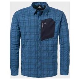 Sch&ouml;ffel Outdoorhemd SCH&Ouml;FFEL "Hiking Shirt Style Dynkur MNS", Herren, Gr. 46, Normalgr&ouml;&szlig;en, blau (8405, blau), Oberstoff: 100% Polyester Oberstoff: 81% Polyester 14% Nylon 5% Elasthan, V-Ausschnitt, Hemden