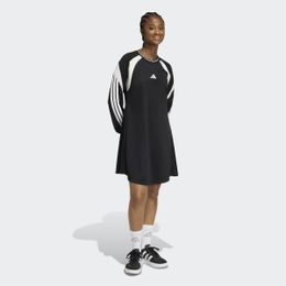Shirtkleid adidas Sportswear "HOUSE OF TIRO", Damen, Gr. L, N-Gr, schwarz, sanftes wei&szlig;, wei&szlig;, Obermaterial: 100% Polyester, Kleider Shirtkleid