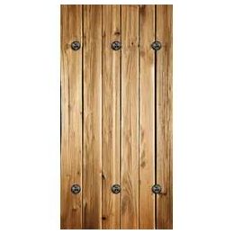 Wandgarderobe queence "Paneel Holzleisten Optik", braun, B:50cm H:100cm T:2cm, Acrylglas, Garderobenpaneele, Wandgarderobe, Wandpaneel aus Acrylglas inkl. 6 Edelstahlhaken in schwarz matt
