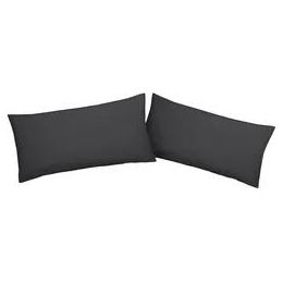 Kissenbez&uuml;ge OTTO HOME "Luisa", grau (anthrazit), B:40cm L:80cm, Renforc&eacute;, Renforc&eacute;, Kissenbez&uuml;ge, aus 100% Baumwolle, mit Rei&szlig;verschluss, atmungsaktiv, uni