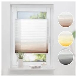 Plissee K-home "Farbverlauf Sunrise" Gr. 8, braun (braun, wei&szlig;), B:75cm H:130cm, Obermaterial: 100% Polyester, Plissees