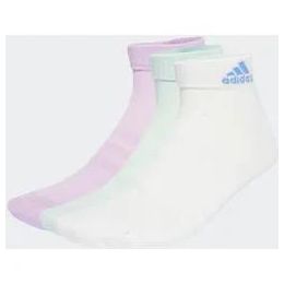 Sportsocken Adidas PERFORMANCE "CUSHIONED SPORTSWEAR ANKLE, 3 PAAR", Damen, Gr. XL (46/48), powder plum, wei&szlig;, halo mint, Obermaterial: 62% Baumwolle, 34% Polyester, 3% Elasthan, 1% sonstige Fasern, Socken Sportsocken