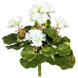 Kunstblume Creativ green "Minigeranie", wei&szlig;, H:24cm, Obermaterial: 85% Polyester, 15% Polyethylen, Kunstpflanzen